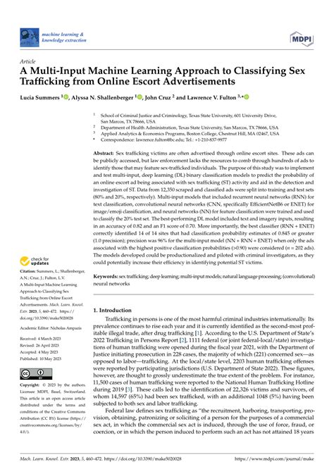 Pdf A Multi Input Machine Learning Approach To Classifying Sex
