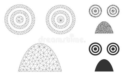 Horror Smiley Vector Mesh Wire Frame Model And Triangle Mosaic Icon Stock Vector Illustration