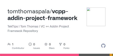 Github Tomthomaspalavcpp Addin Project Framework Tektips Tom