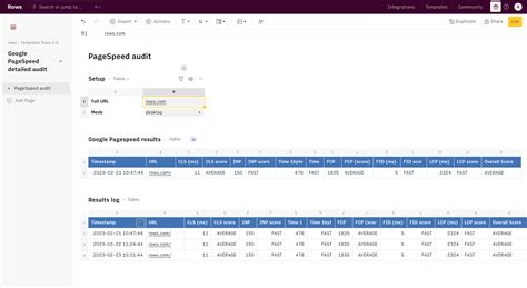 how to audit your website loading performance with pagespeed rows