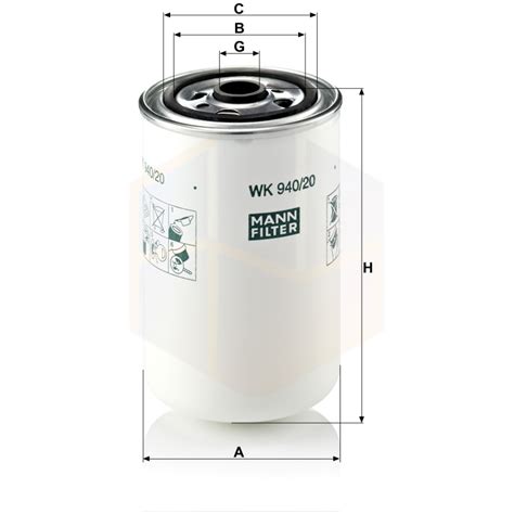 Filtro De Combustible Diesel Wk 94020 Mann Filter Vesta Z