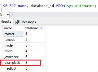 SQL Server RENAME Database Tpoint Tech