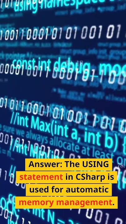 What Is The Purpose Of Using Statement In Csharp Dotnet Interview