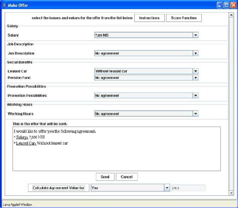 Bilateral Negotiation Generating Offers Screen Download Scientific Diagram