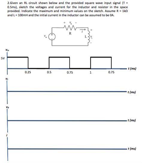 solved 2 given an rl circuit shown below and the provided