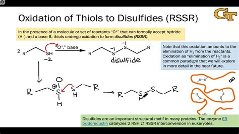 03 03 Oxidation Reactions Of Thiols Youtube