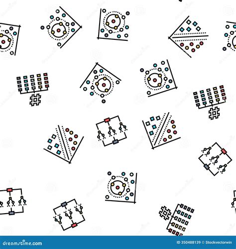 Algorithm Data Technology Ai Seamless Pattern Vector Stock Illustration