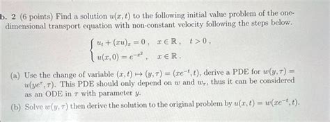 solved 2 6 points find a solution u x t to the following