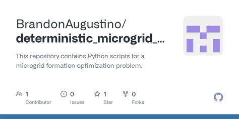 github brandonaugustino deterministic microgrid formation this