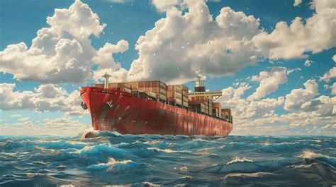 넓은 바다에 있는 컨테이너 선박 산업 교통 수송 배경 일러스트 및 사진 무료 다운로드 Pngtree