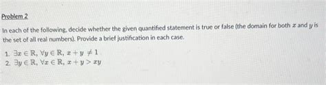 solved in each of the following decide whether the given