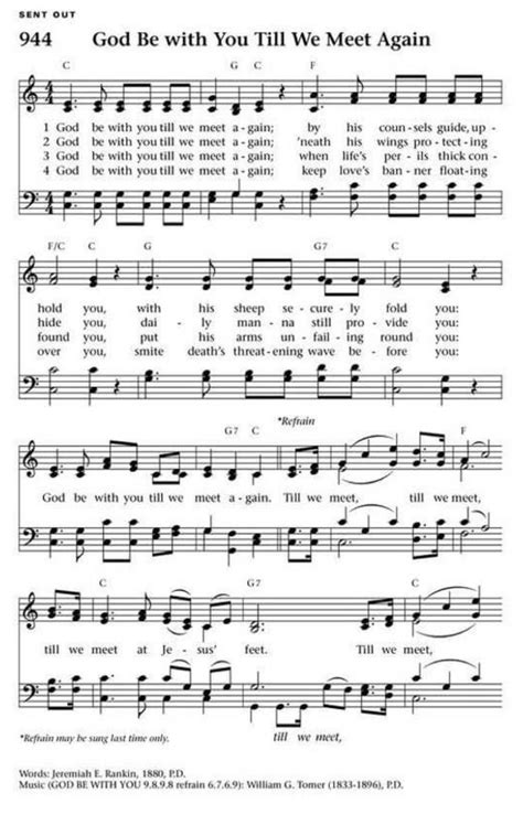 God Be With You Till We Meet Again Sheet Music