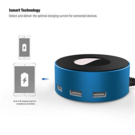 Vogek 6 Port Usb Charger Desktop Charging Station With Smart Identification Blue Pricepulse