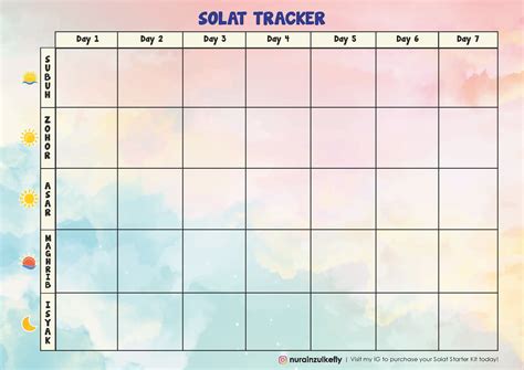 Solat Reward Stickers And Solat Tracker Etsy