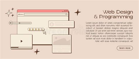 UI UX Design Web Banner Template Web Design Concept Banner In Retro Style Stock Vector
