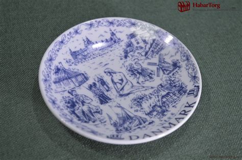 Купить Тарелка настенная фарфоровая Русалка крепость танец Коробка Фарфор Дания в интернет