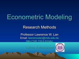 Econometric Model Ing PPT