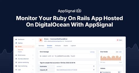 Monitor Your Ruby On Rails App Hosted On Digitalocean With Appsignal Appsignal Blog