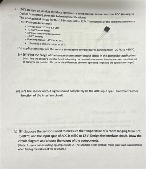 solved 2 20 design an analog interface between a