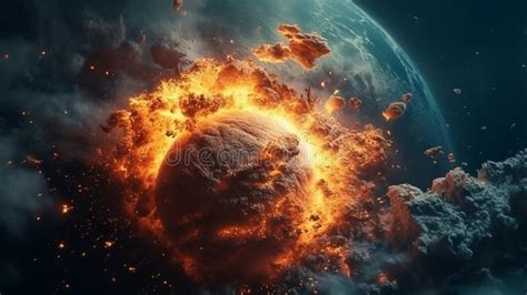 A Planet Exploded In Space Stock Illustration Illustration Of Heat