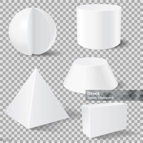 기하학적 모양입니다 화이트 3d 모형 템플릿 3차원 형태에 대한 스톡 벡터 아트 및 기타 이미지 3차원 형태 개체 그룹 공란 Istock