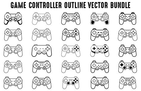 Gamepad Console Outline Vector Bundle Graphic By Gfx Expert Team · Creative Fabrica