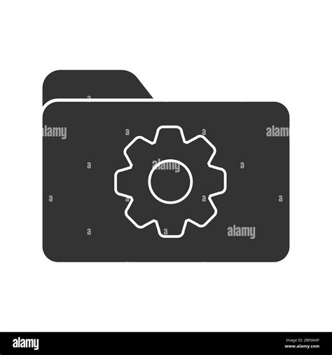 Vector Icon Of A Folder With A Gear Parameter Setting Symbol Stock Illustration Isolated On A