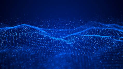 입자의 물결 동적 웨이브와 미래 지향적 인 파란색 점 배경 빅 데이터 3d 렌더링 0명에 대한 스톡 벡터 아트 및 기타 이미지