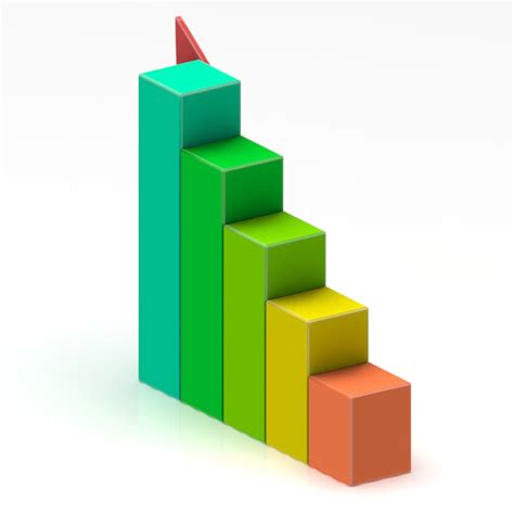 3d Growing Bar Chart With Arrow Turbosquid 2202384