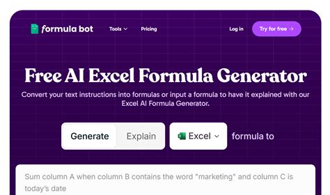 Free Ai Excel Formula Generator