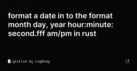 gistlib format a date in to the format month day year hour minute