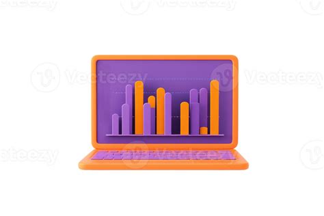 A Colorful Laptop Displaying A Bar Graph With Vertical Bars In Various