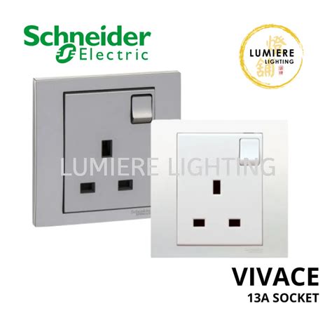 Schneider Vivace 13a Socket White And Silver Selangor Malaysia Kuala Lumpur Kl Puchong
