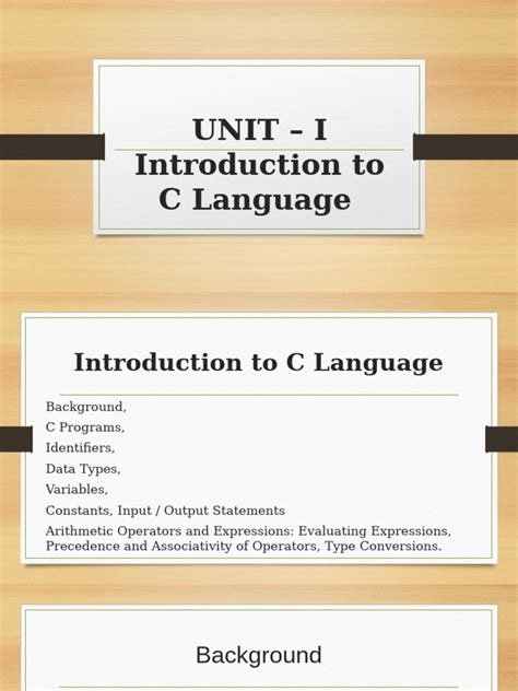 Unit 1 Introduction To C Language | PDF | C (Programming Language) | Computer Program
