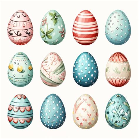 Premium Photo Easter Eggs Set