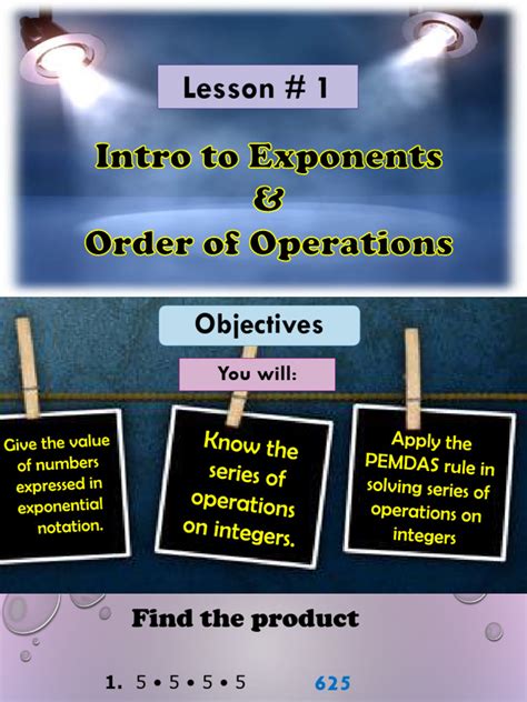 Exponents And Series Of Operations On Integers Pdf Exponentiation