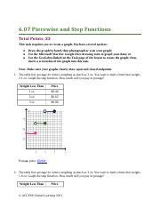 Piecewise And Step Functions Docx Piecewise And Step Functions Total Points This