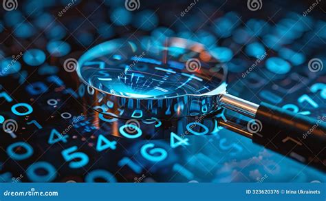 magnifying glass highlighting digital code this image presents a