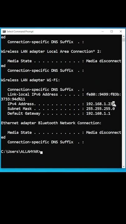 how to check ip address in command line cmd commandline