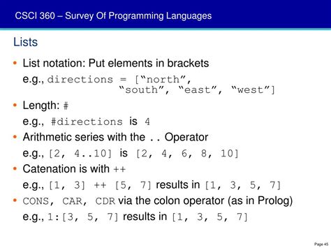 Ppt Csci 360 Survey Of Programming Languages Powerpoint Presentation Id422036