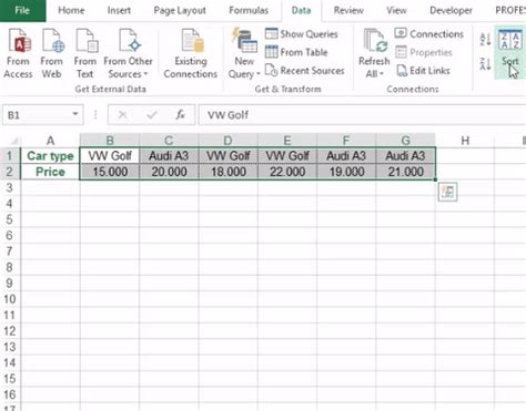 Sort Horizontally Sort Data Left To Right In Excel Animation