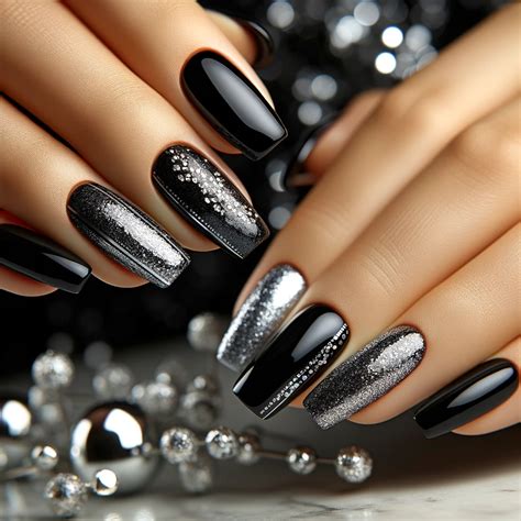 37 Black And Silver Nails That Are Show Stoppers Nail Colors Black