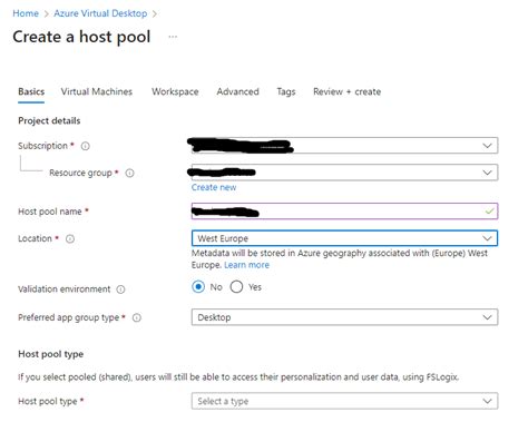 creating avd host pool location switzerland not available microsoft qanda