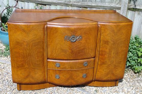 1950s Vintage Art Deco Cocktail Unit In Walnut Barware Home And Living