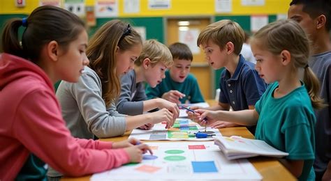 Students Engaged In Collaborative Learning Activities In A Classroom
