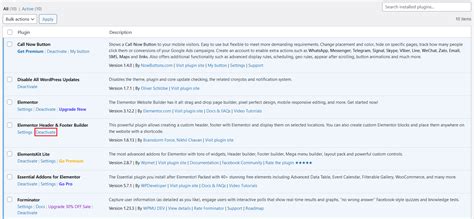how to deactivate disable a wordpress plugins