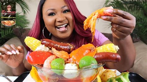 DESHELLED SEAFOOD BOIL MUKBANG , BLOVESLIFE SMACKALICIOUS SAUCE - YouTube