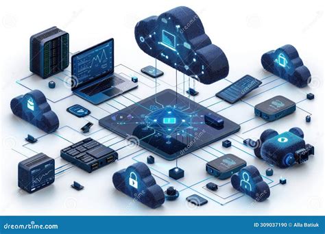 Seamless Cloud Integration Connecting Computer To Server For Online