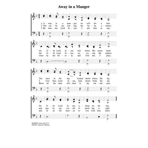 Away In A Manger Methodist Hymnal Pdf Song Sheet
