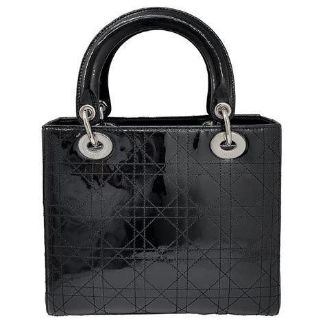 Dior Lady Dior Black Patent Leather Ref 914775 Joli Closet